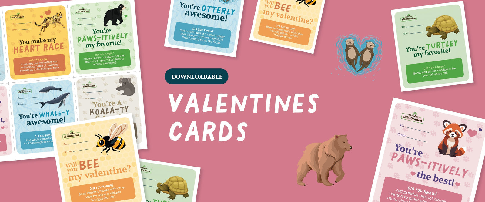 Downloadable Wildlife Valentines Cards – edZOOcation