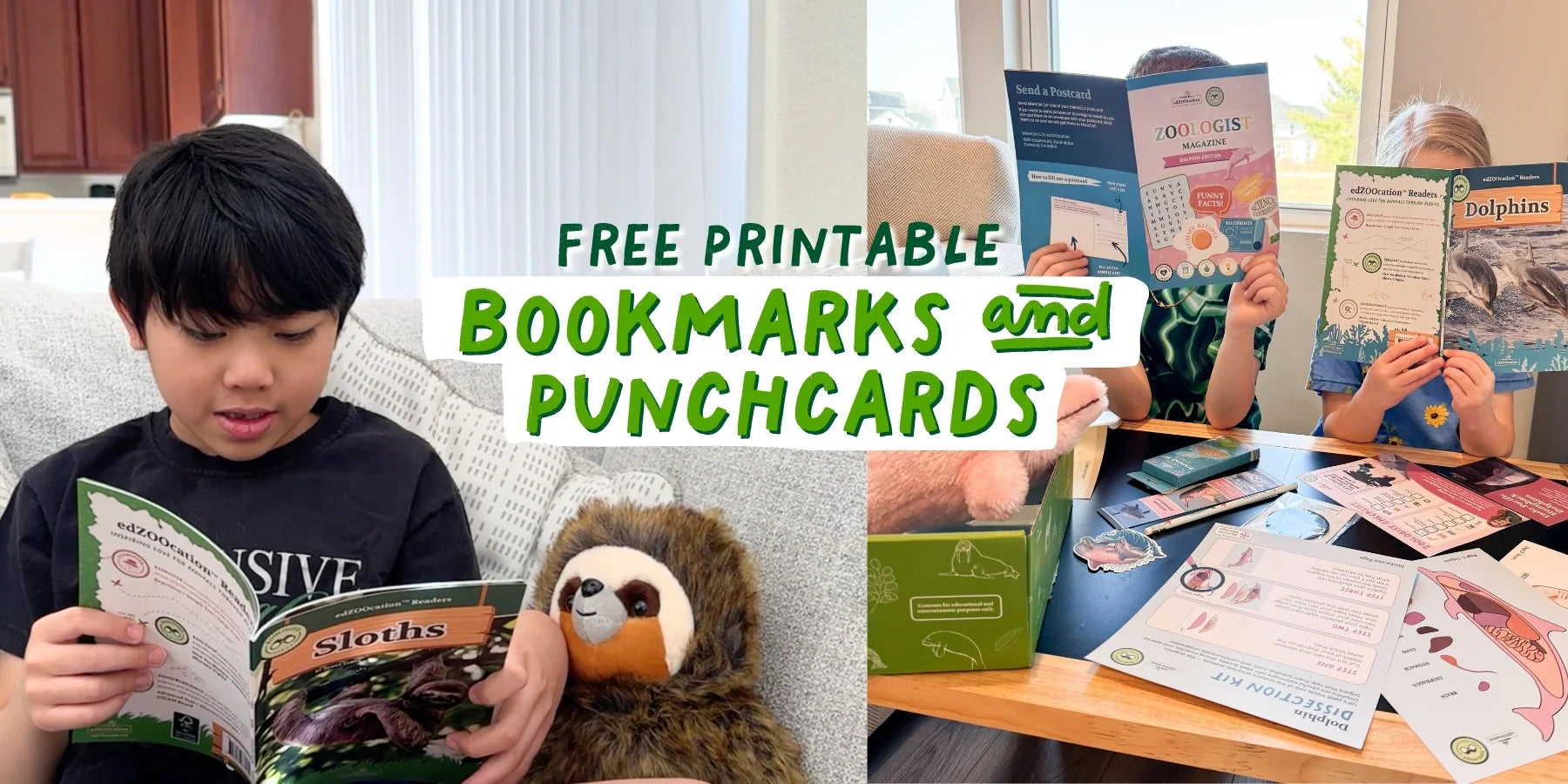 Free Printable Reading Challenge for Kids (Animal Bookmarks & Punch Ca ...