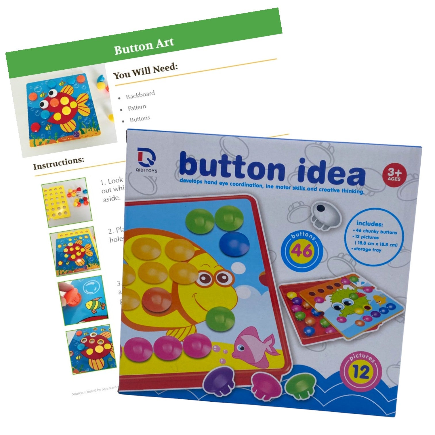 Dolphin Button Art Activity Kit (Ages 3+) – edZOOcation