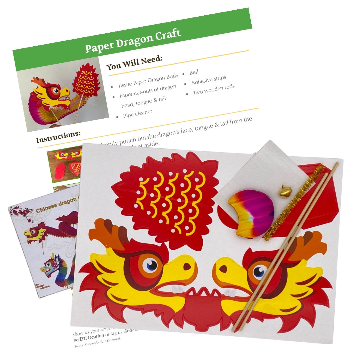 Accordion Dragon Craft Kit Zookeeper – edZOOcation